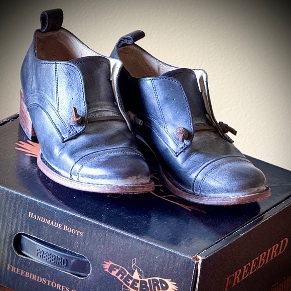 freebird | Shoes | Freebird Mabel Womens Distressed Black Leather Shoes ...